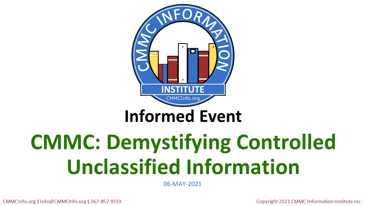 Demystifying CUI Recording Available - CUI Institute